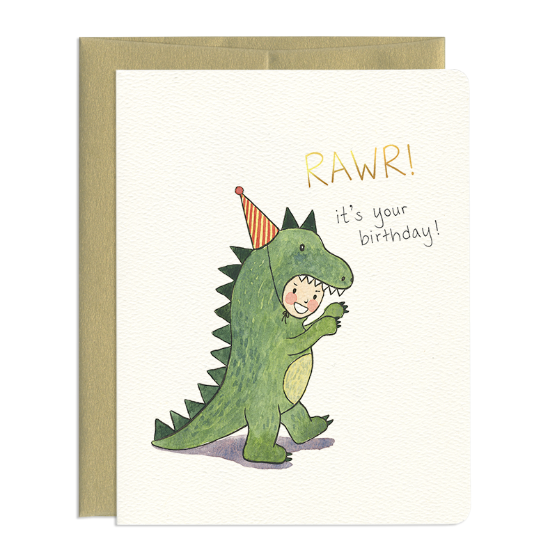 Dino Birthday Card – Silver Antelope